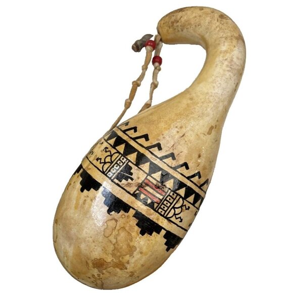 Design | Southwest Native American Gourd Art Hand Painted Signed Lone ...